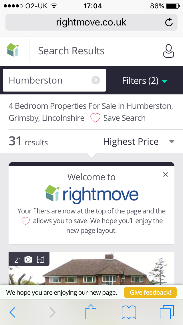 A Brand New Look for Rightmove Search
