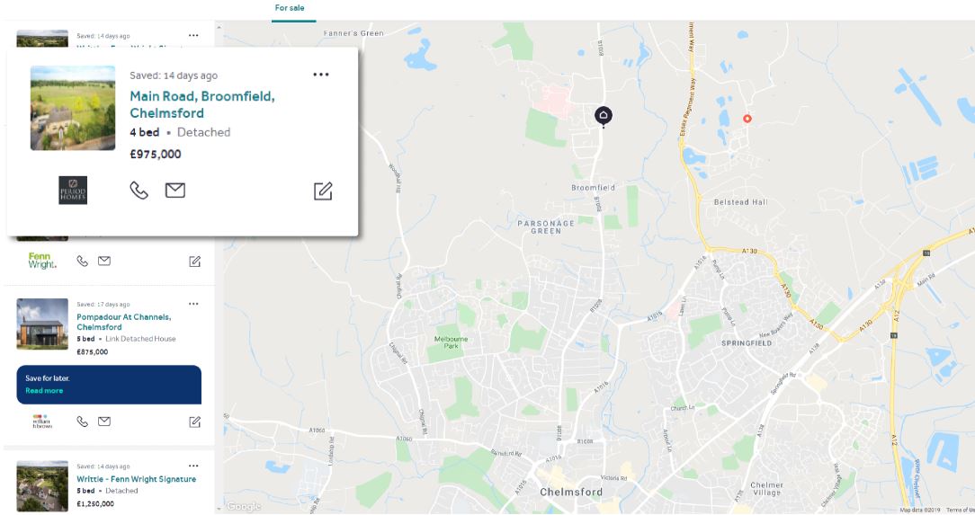 You can now use 'Map View' on MyRightmove